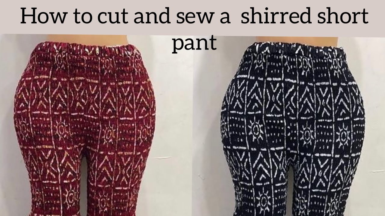 How to cut and sew a shirred short pant //simple tutorial// - YouTube