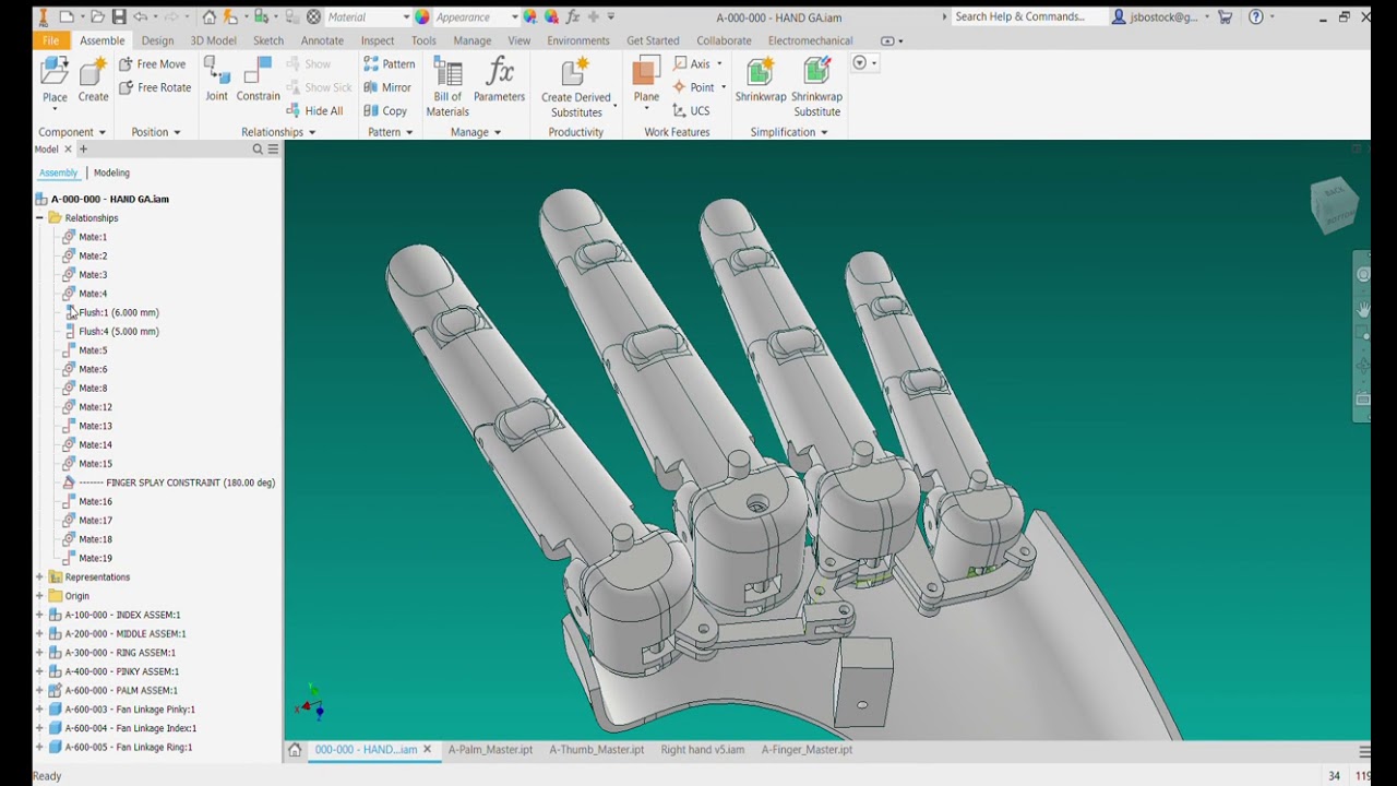 Robot Hand Design - Finger Abduction/Adduction Linkage - YouTube