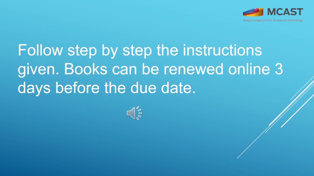MCAST Library: Online Renewals - YouTube