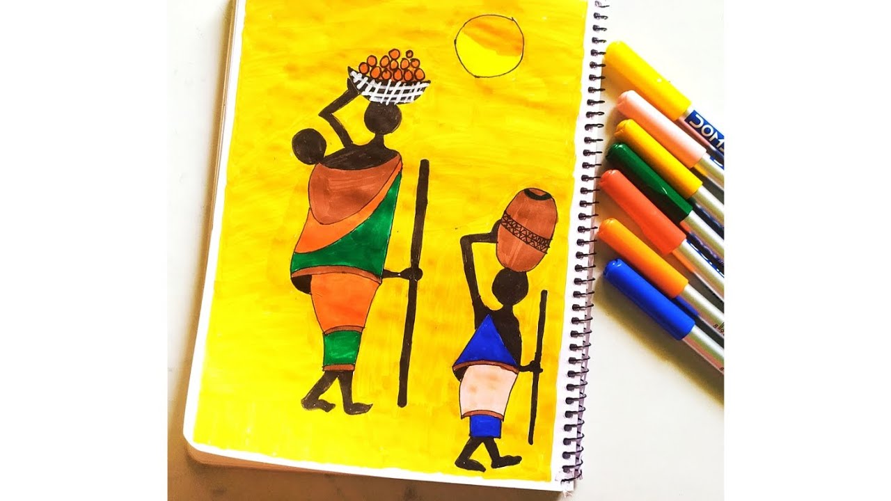 Tribal People Drawing Step By Step.. - YouTube
