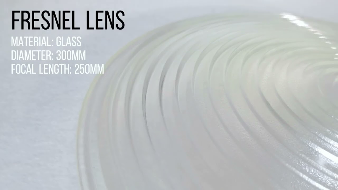 Custom fresnel glass lens plastic Fresnel lens Dia.300 FL250 - YouTube