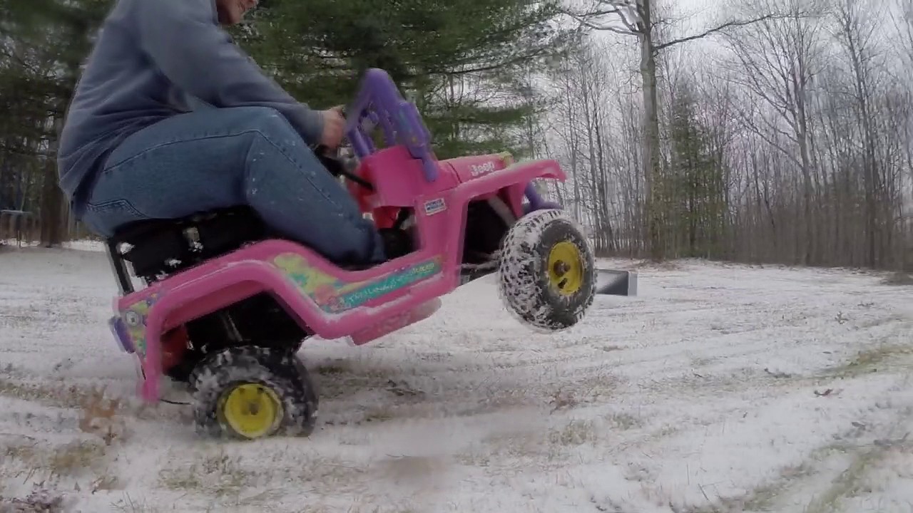 Gas Powered Barbie Jeep - YouTube