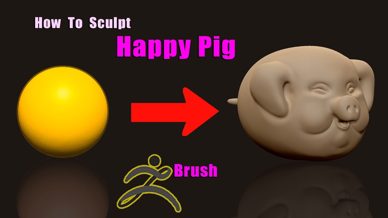 Sculpting Joy: 3D Happy Pig Tutorial in ZBrush - YouTube