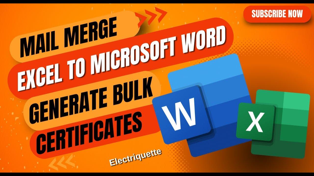 Mail Merge: Generate Bulk Certificates - YouTube