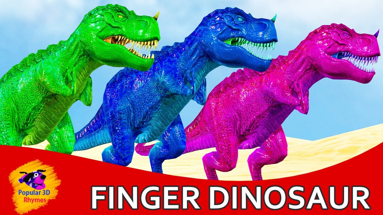 Multi colors Dinosaurs sing finger family song | Kids songs collection ...