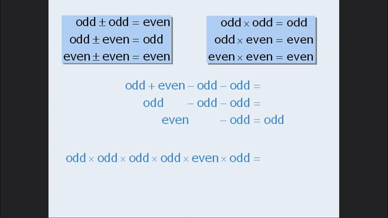 GRE Math - Integers | Understanding Even and Odd Integers - YouTube