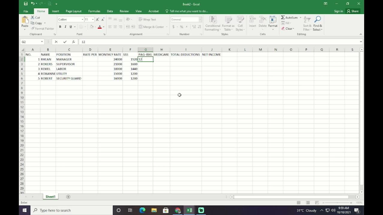 BASIC CALCULATION IN MS EXCEL - YouTube