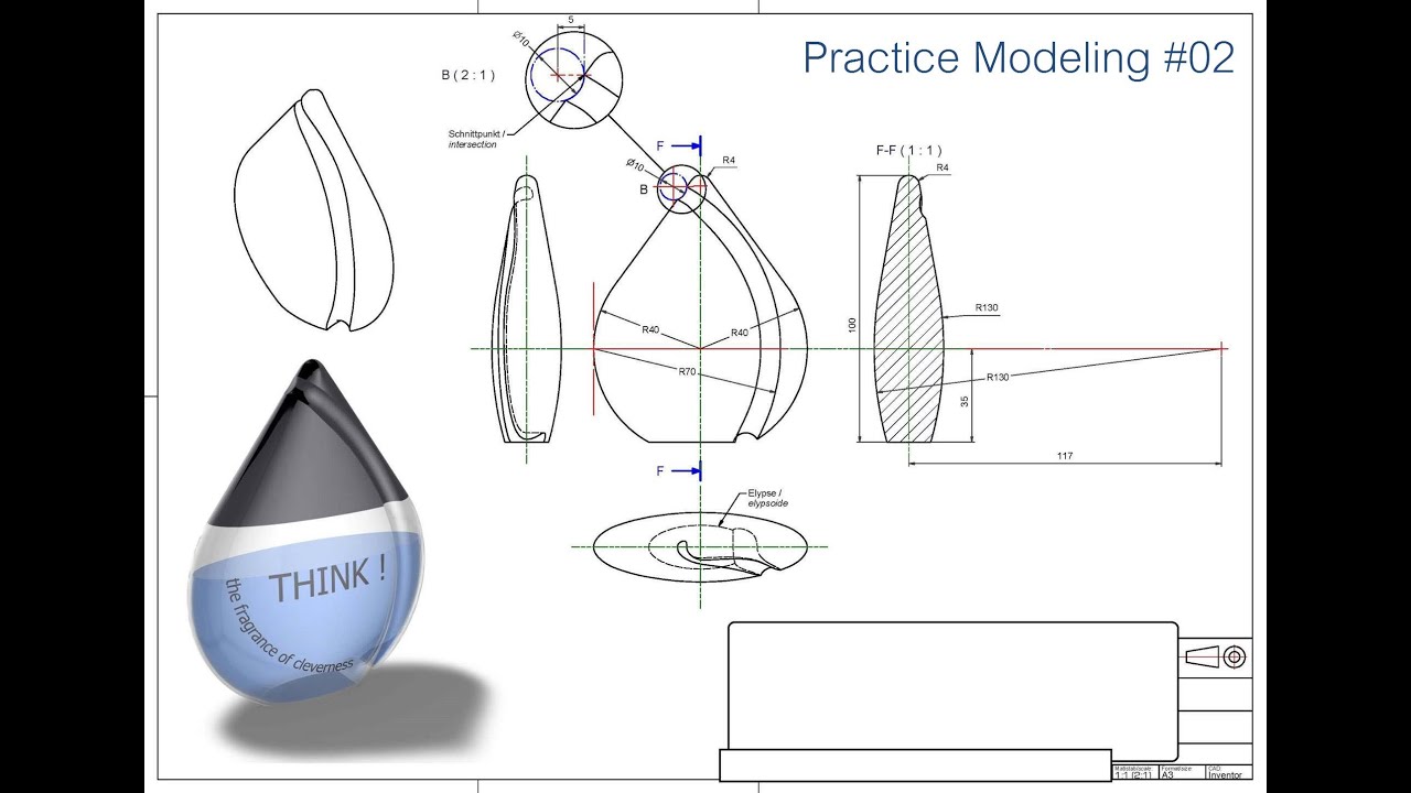 Autodesk Inventor-Advance Modeling Practice#1_Shampoo Bottle - YouTube