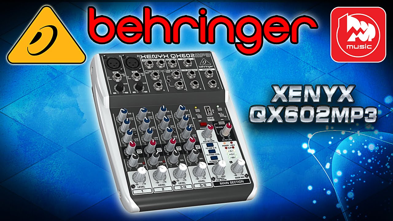 BEHRINGER QX602MP3 - новый компактный микшер с МП3 плеером - YouTube