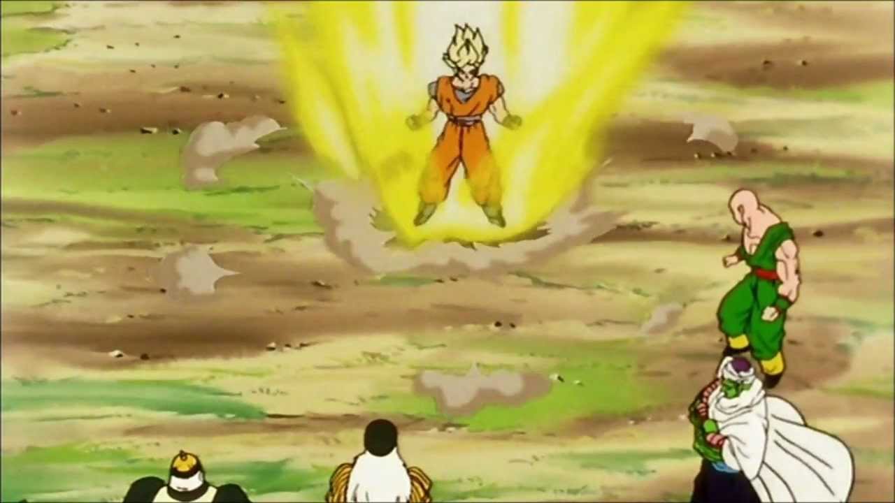 DBZ HD: Goku goes super saiyan vs. the androids - YouTube