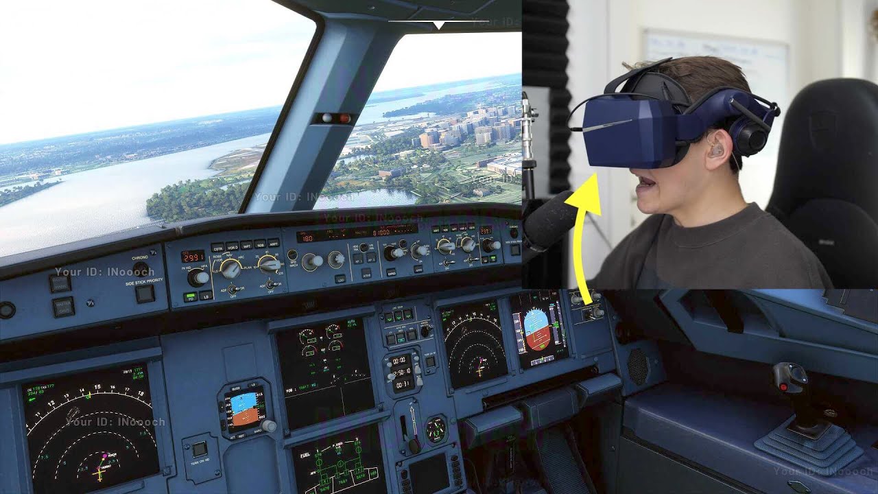 I tried VR In THE FLIGHT SIMULATOR - YouTube