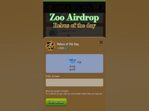 Zoo Airdrop rebus of the day| zoo Airdrop Join Link #airdrop #cryptoworldyaatree - YouTube