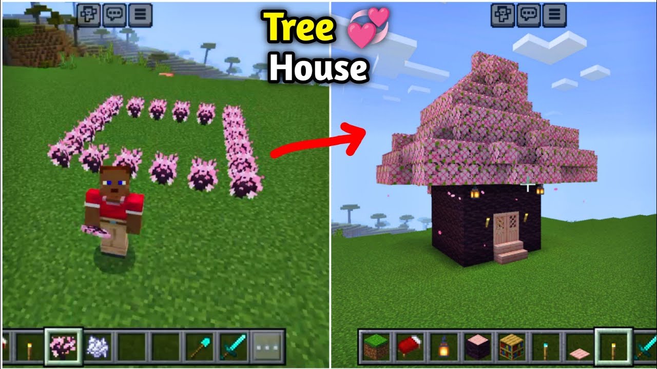 Build a small cute tree house in Minecraft #minecraft - YouTube