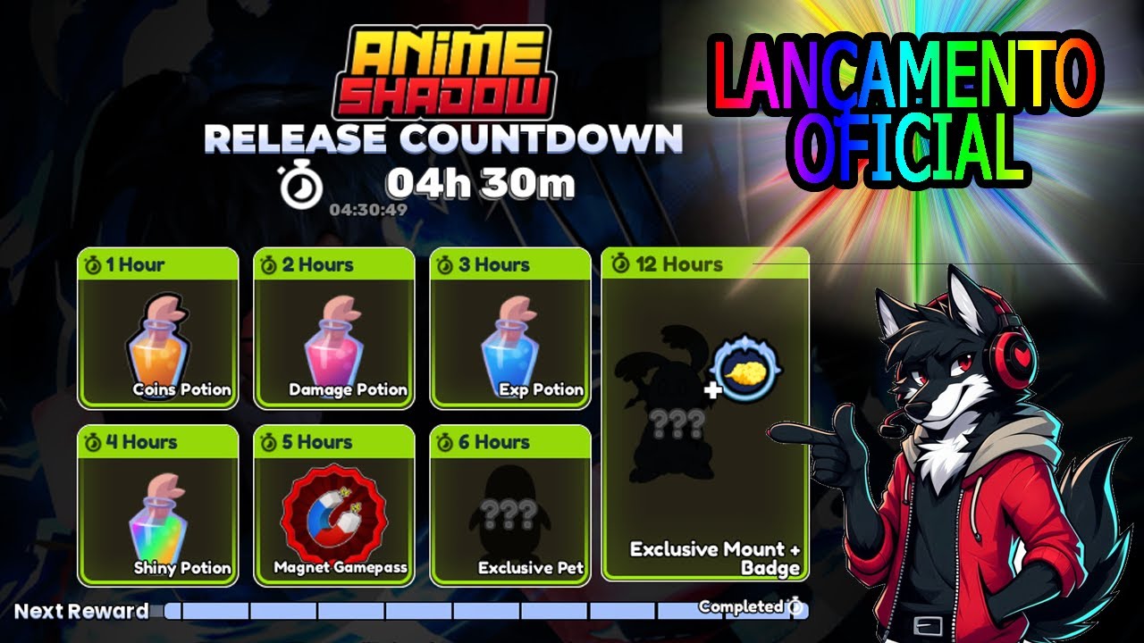 LANÇAMENTO OFICIAL DO ANIME SHADOW HOJE !!! (ROBLOX) #70K - YouTube