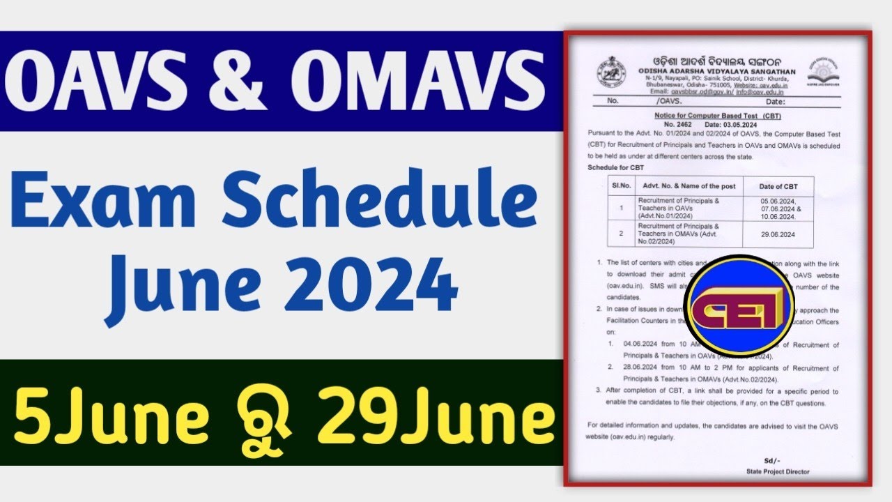 OAVS & OMAVS EXAM ON 05 JUNE - 29 JUNE 📲 CHECK All Details On Exam Date ...