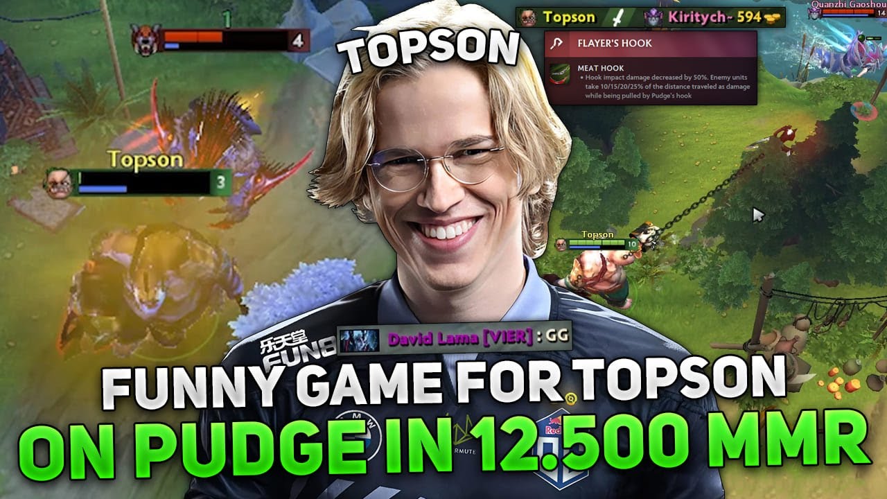 FUNNY GAME for TOPSON on PUDGE in 12.500 MMR AVERAGE NEW PATCH 7.36 ...