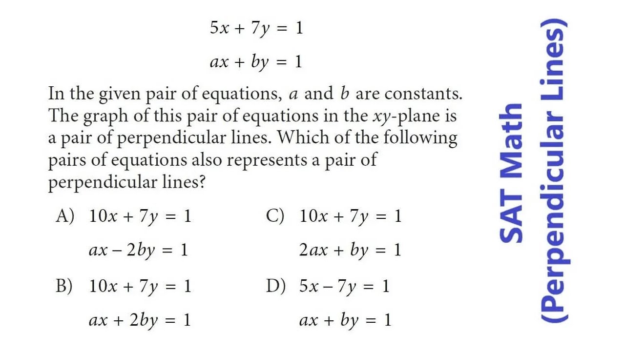 SAT Math (Perpendicular Lines) - YouTube