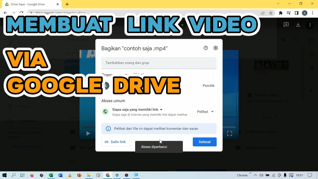 Cara Buat Link Video Pakai Google Drive - YouTube