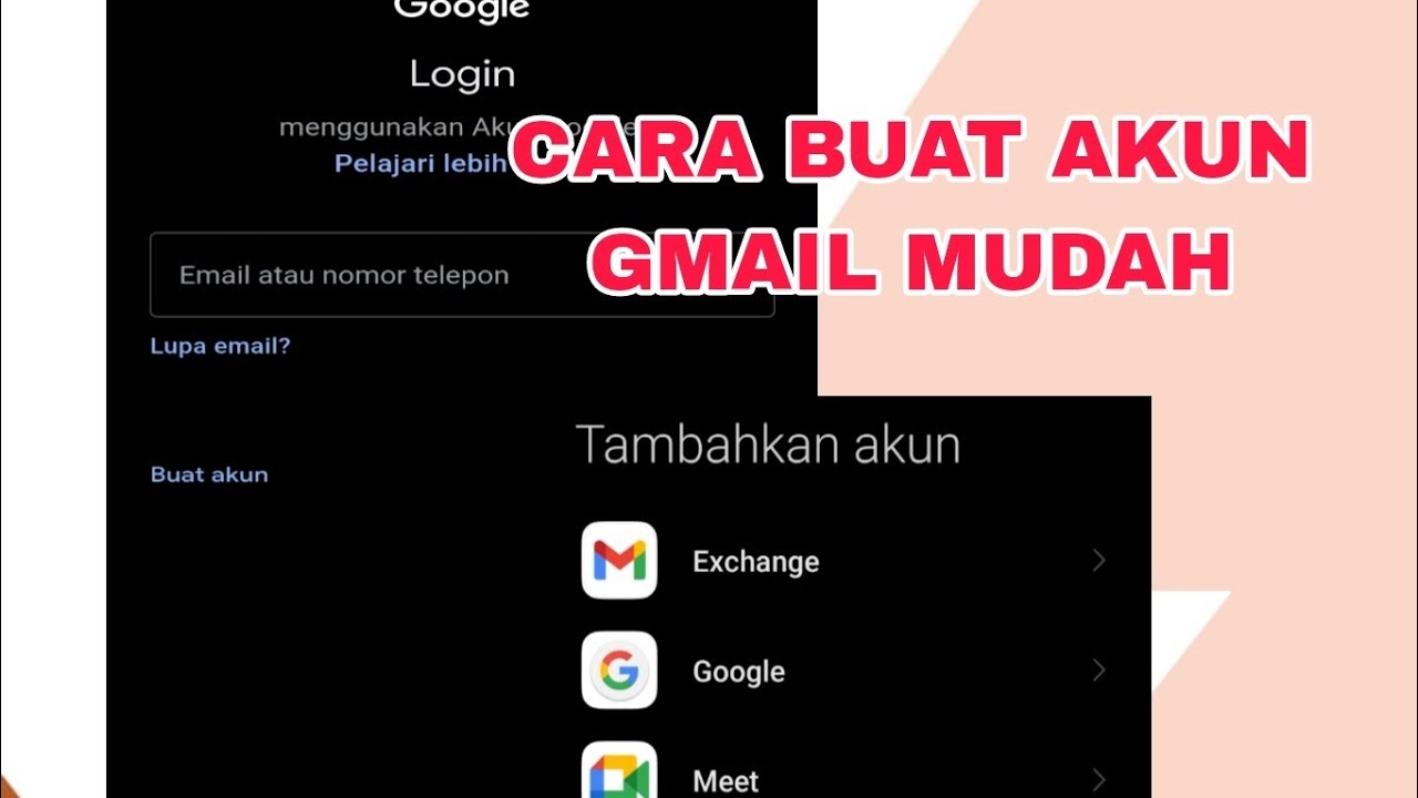 CARA MEMBUAT AKUN GOOGLE/GMAIL MUDAH UNTUK PEMULA /HOW TO CREATE A ...