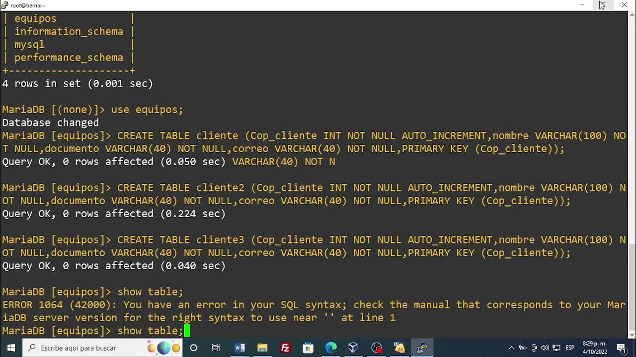 Crear base de datos en Mariadb - YouTube