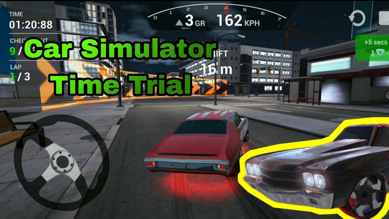 Time trial race in car simulator - YouTube