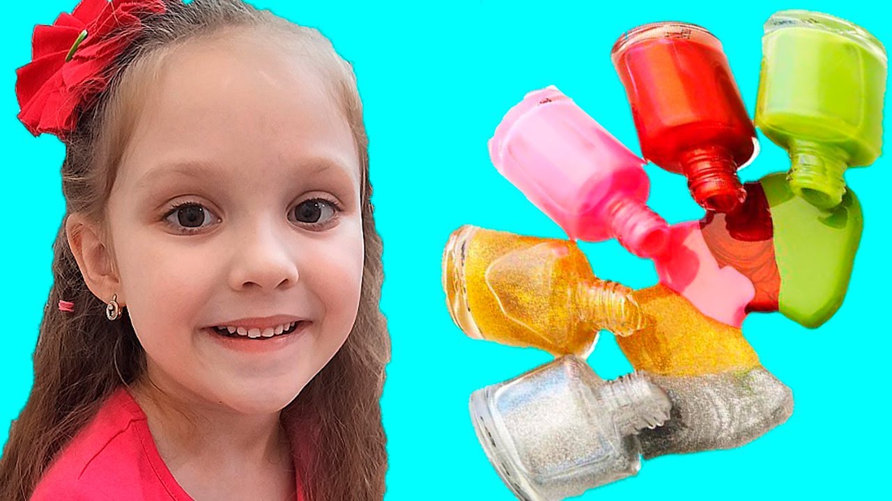 Lisa pretend play with magic nail polish colors by Lisa Kids Show - YouTube
