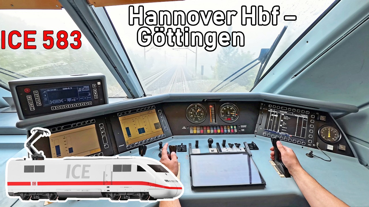280 km/h im dichten Nebel | ICE 583 Hannover Hbf - Göttingen | ICE ...
