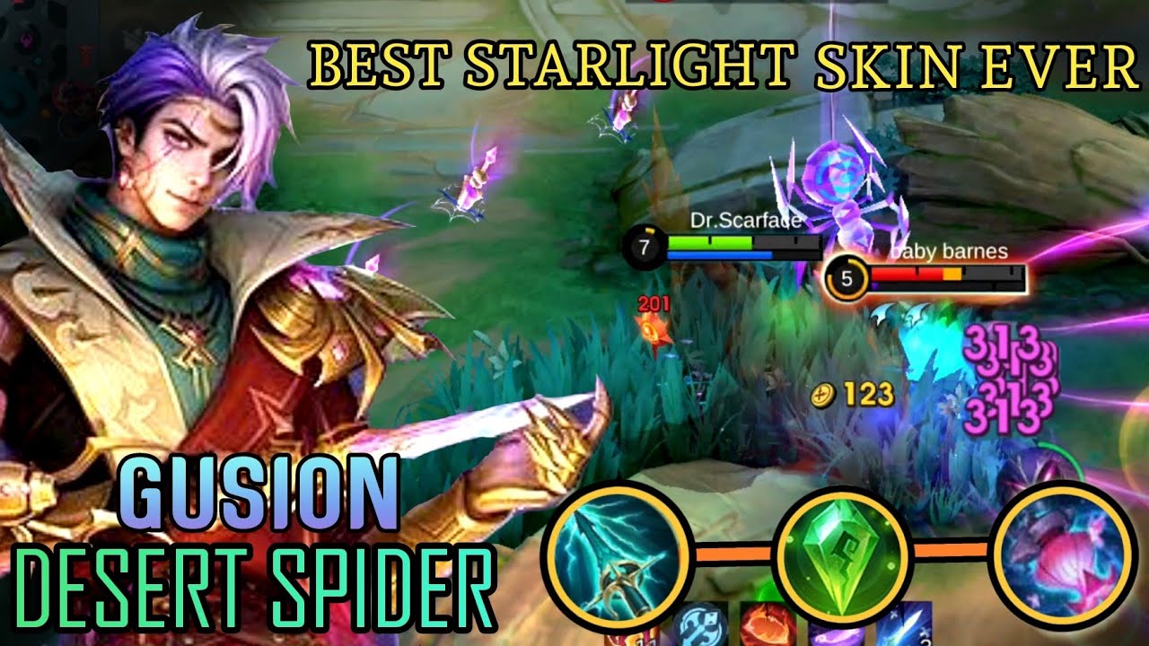 Gusion New Starlight Skin "Desert Spider" Gameplay | Gusion Best Build ...