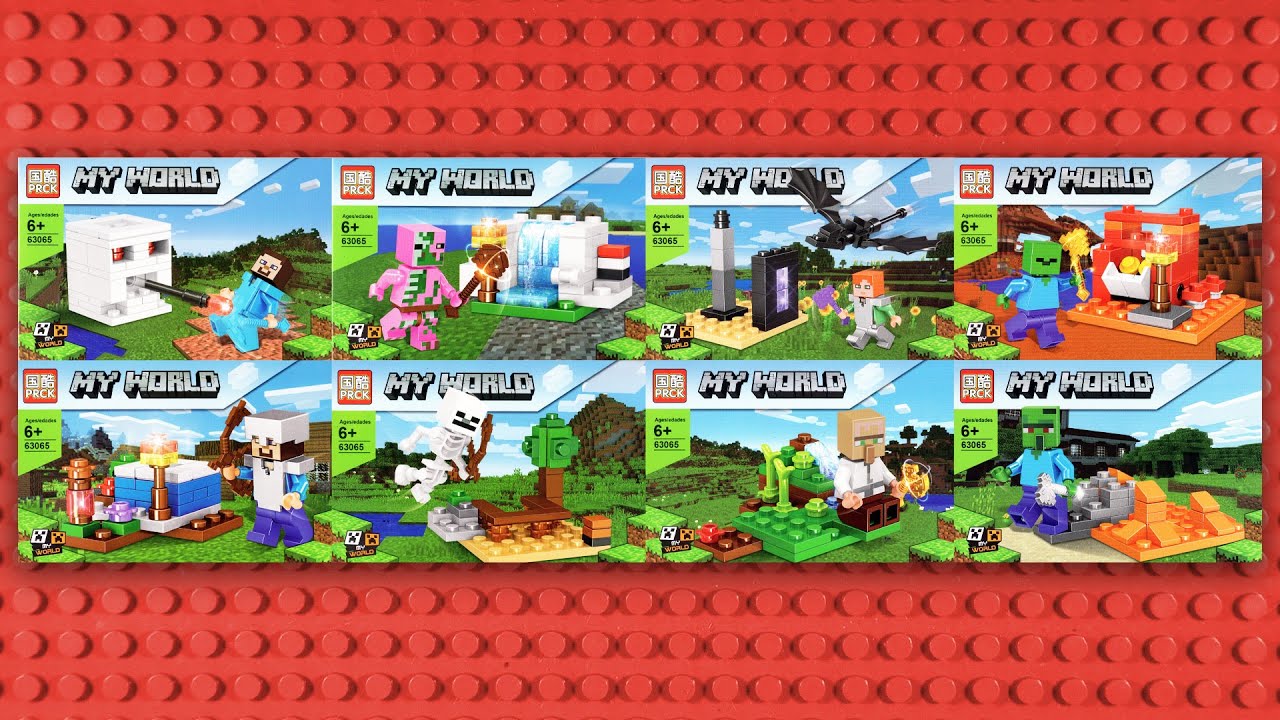 LEGO Minecraft Sets Minifigures (knock-off) PRCK 63065 - YouTube
