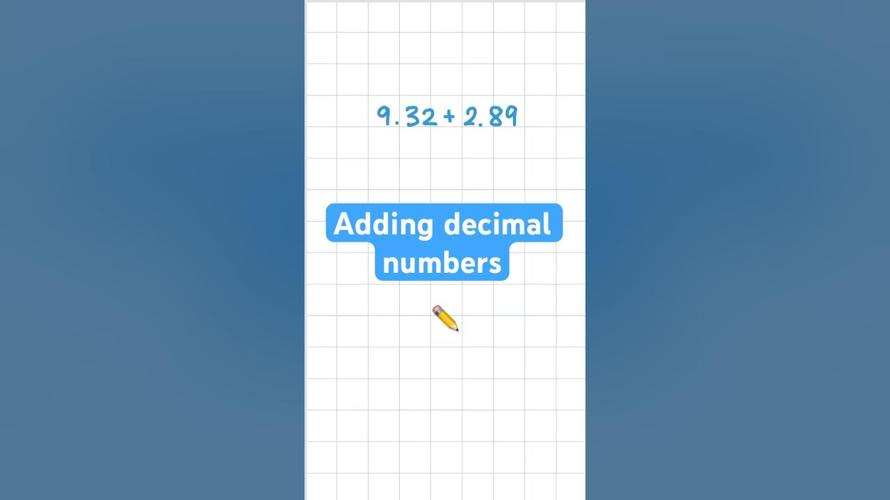 How to add decimal numbers. Super simple. - YouTube