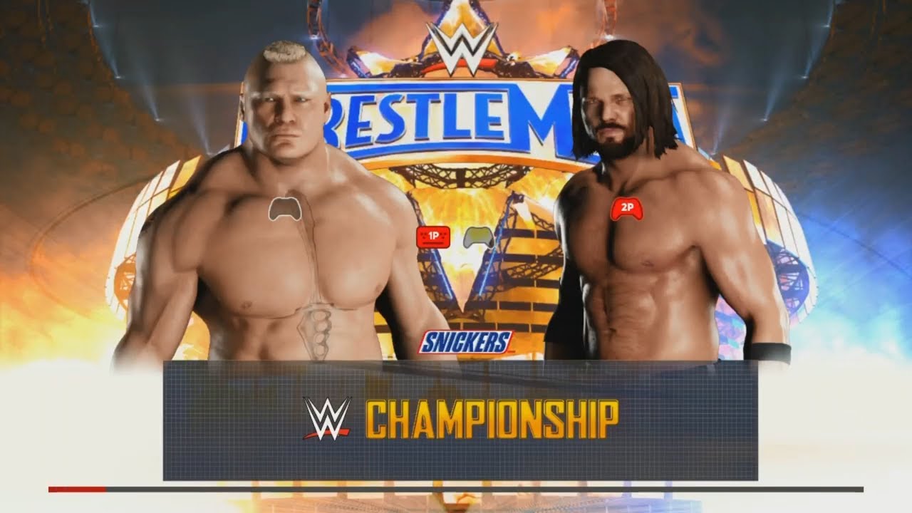 Aj Styles vs Brock Lesnar Wrestlemania - YouTube