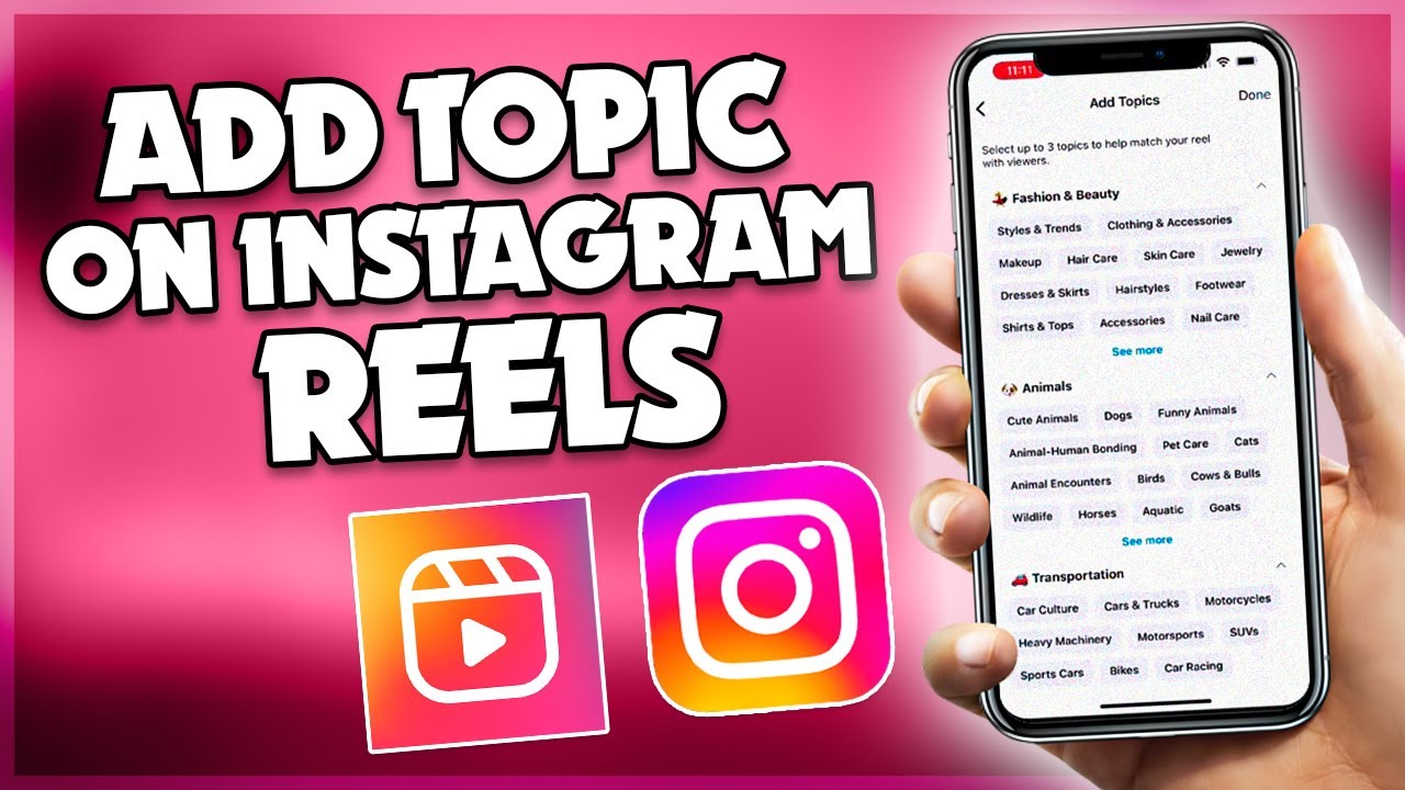 how to add topic on Instagram reels | PIN TECH | - YouTube