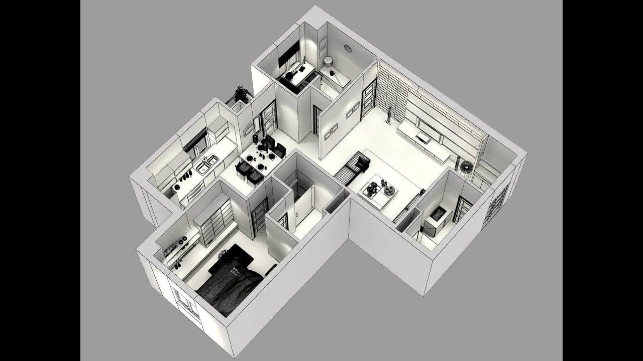 3D Model of Detailed House Cutaway 3D Model Review - YouTube