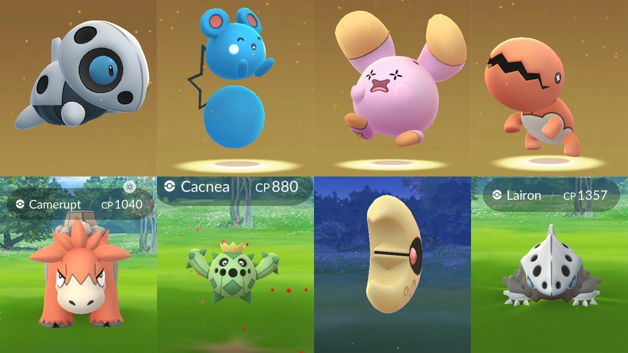 EGGS & CATCH POKÉMON GO GEN 3:ARON, TRAPINCH, CACNEA , CAMERUPT ...