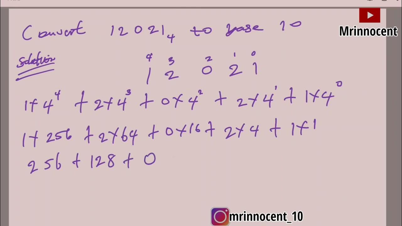 HOW TO CONVERT FROM OTHER BASES TO BASE TEN - YouTube