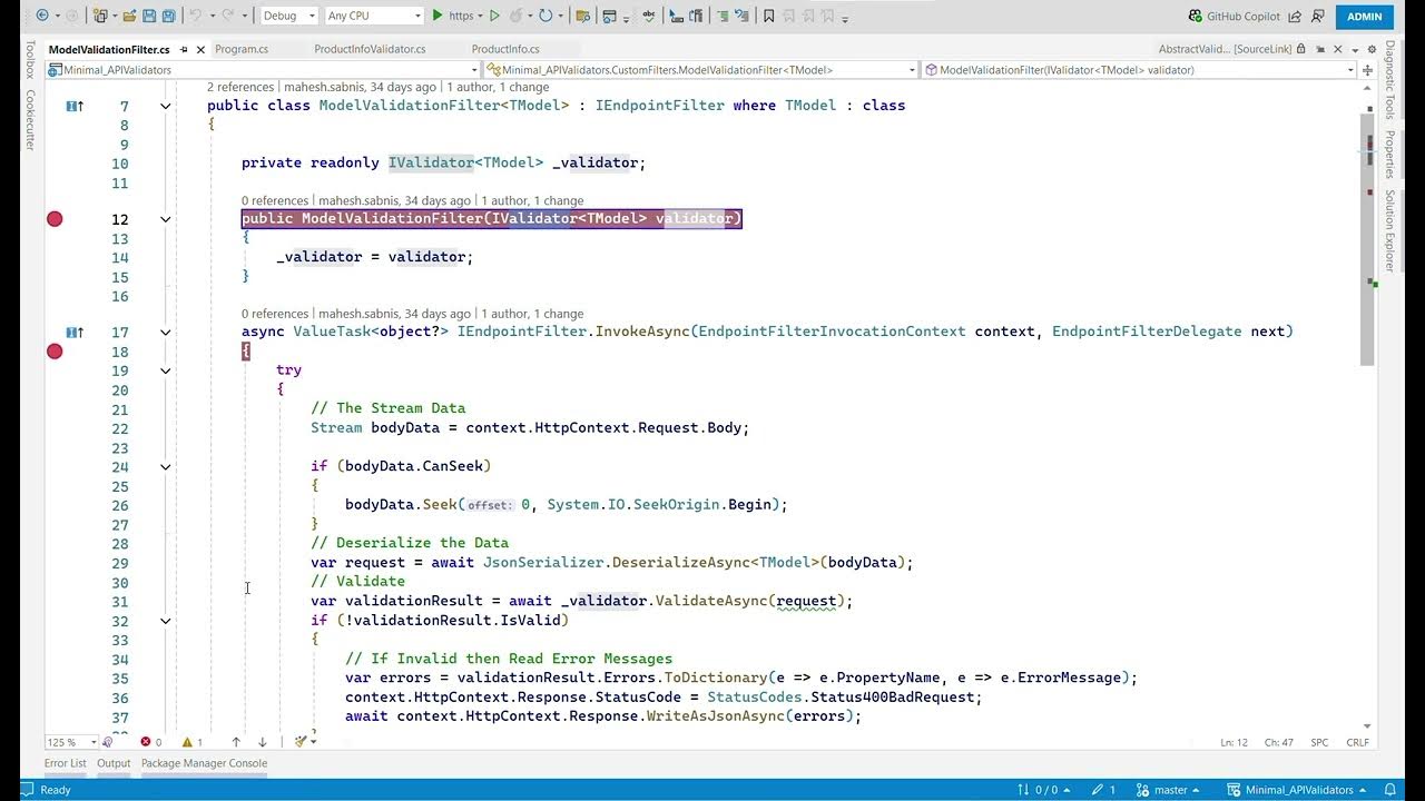 ASP.NET Core 8 using Fluent Validator Minimal API using Endpoint Filter - YouTube