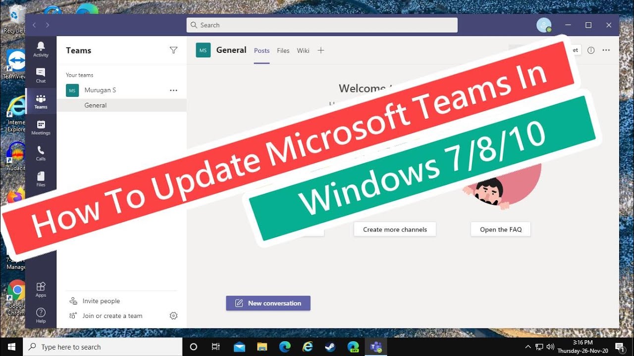 How To Update Microsoft Teams In Windows 7/8/10 - YouTube