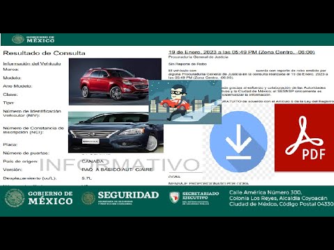 DESCARGAR PDF DE REPORTE OFICIAL DE QUE TU AUTO NO TIENE REPORTE DE ROBO