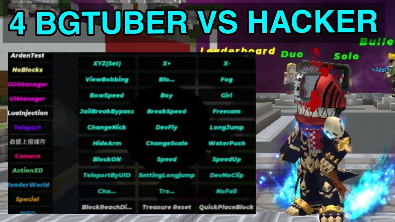 4 BGTUBERS vs *ADMIN* Panel Hacker in BedWars ☠️🤫 (Blockman GO) - YouTube