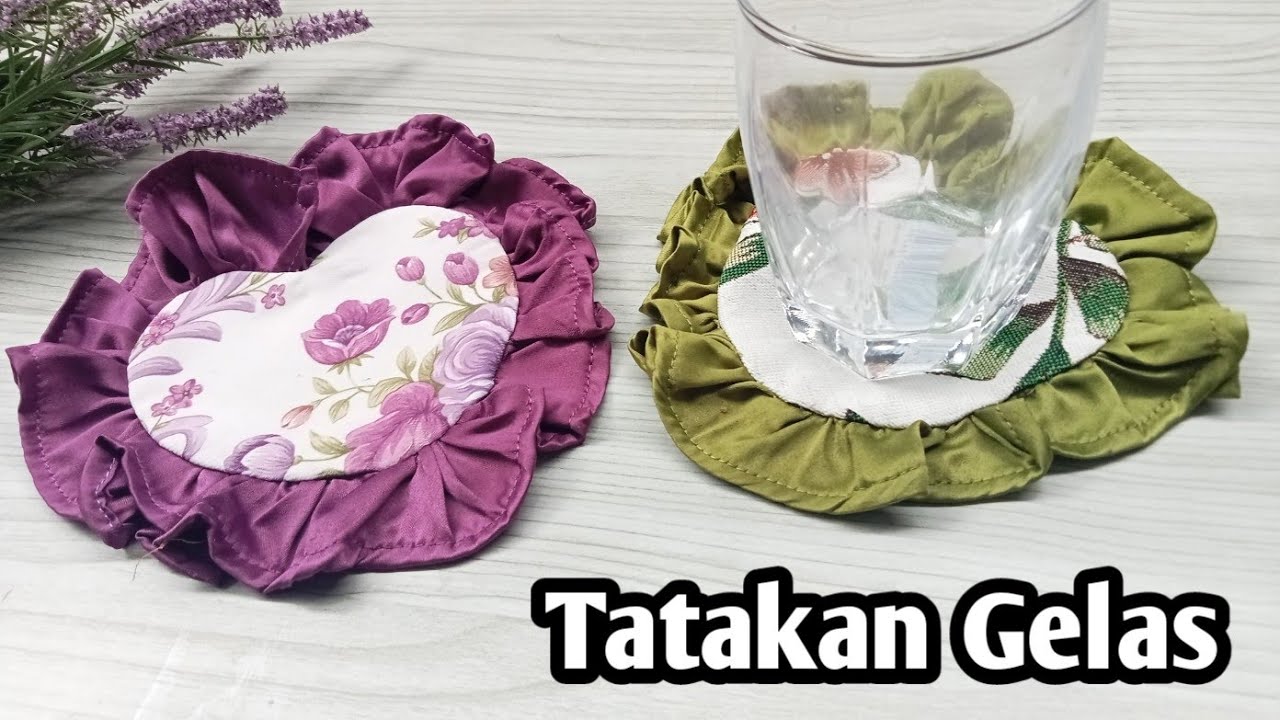 DIY||tutorial cara membuat tatakan gelas dari kain perca||how to make ...