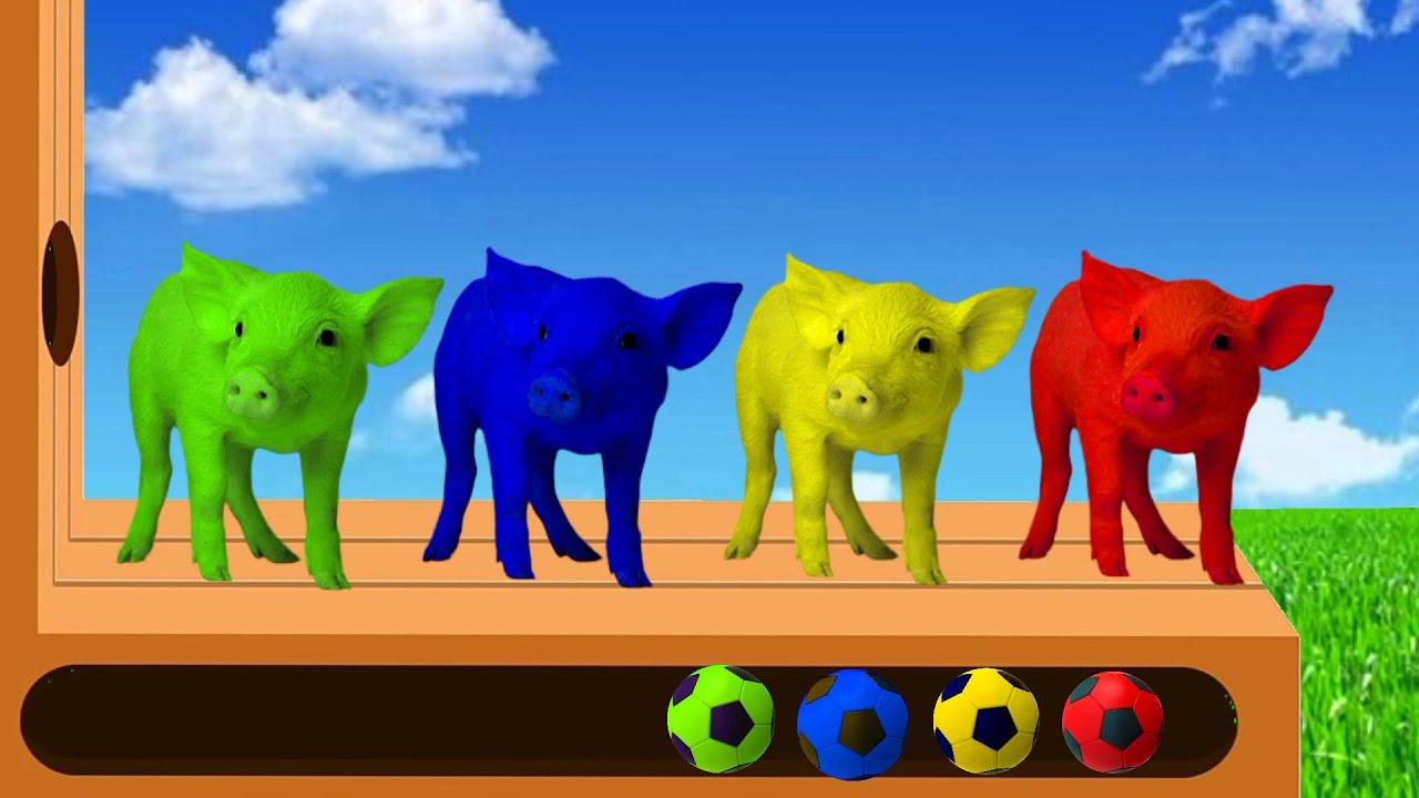 Kids Cartoons Educational Vidoes for Toddlers Learn Colors Pig Colors ...