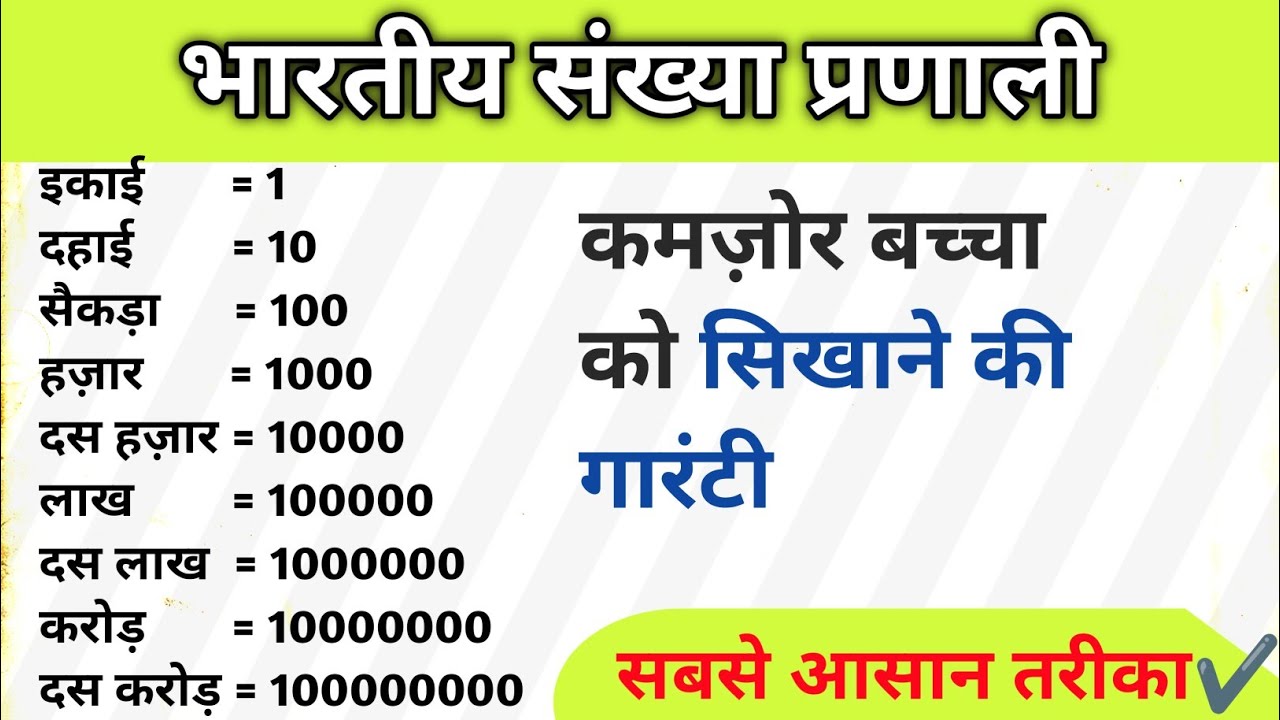 ikai dahai sekda hajar in hindi | इकाई दहाई सैकड़ा हजार कैसे सीखें ...