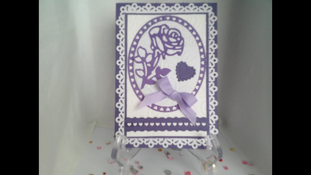 carte à la rose. scrapbooking - YouTube