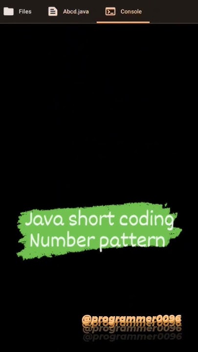 Java Programming Coding Shorts Java Short Coding Number Pattern Nkcoding 2023 Youtube 6724
