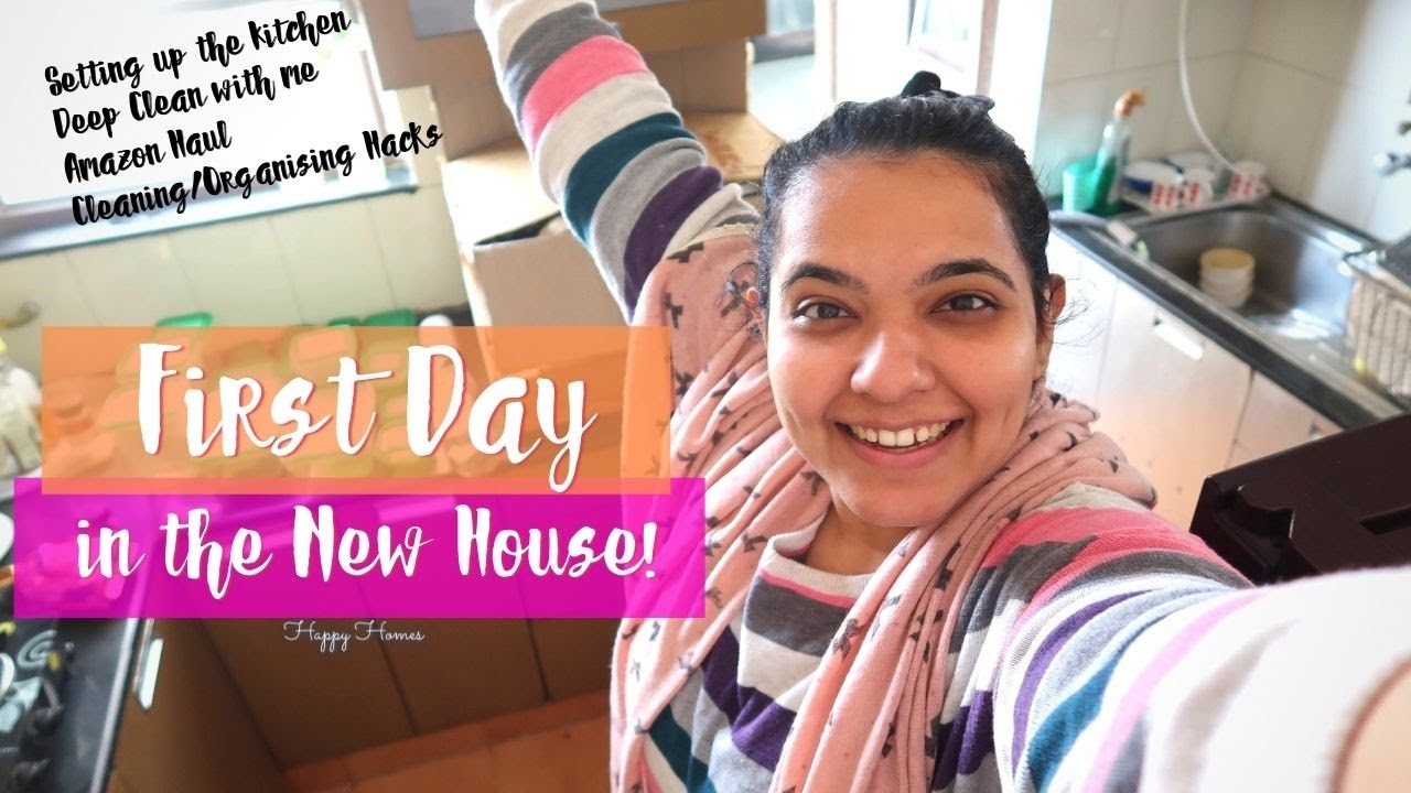 First Day in the New House | Setting up the Kitchen & Deep Cleaning ...