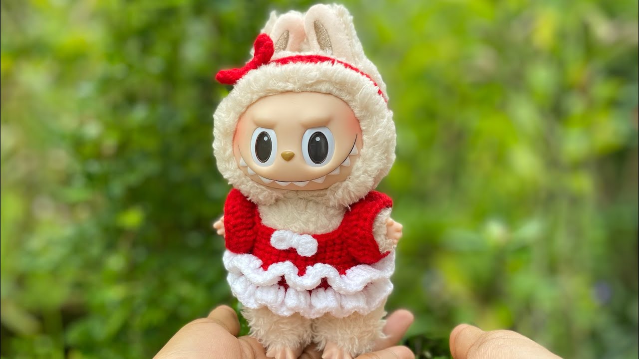 How to crochet Christmas dress for LaBuBu 17cm/Crochet clothes for ...