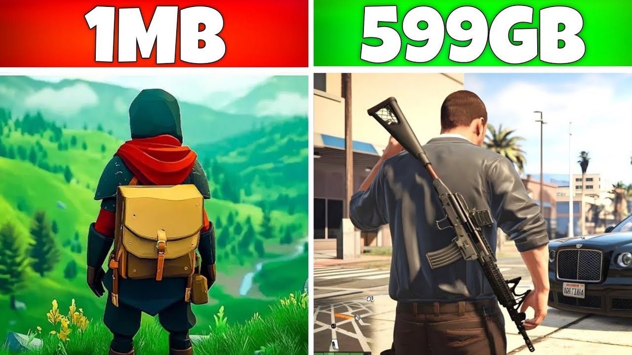 1MB GAME VS 599GB GAME ON PLAYSTORE !! - YouTube