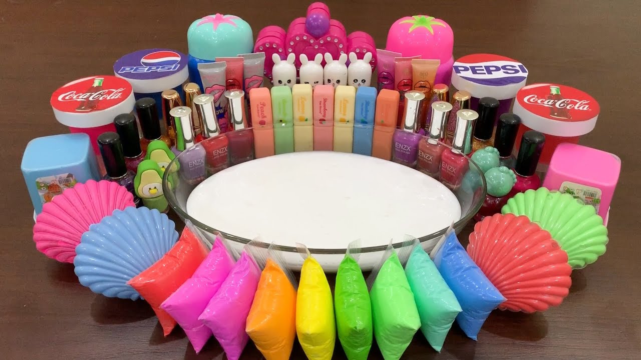 Mixing Makeup, CLAY and MORE Into GLOSSY Slime ! Best Slime Videos #529 ...