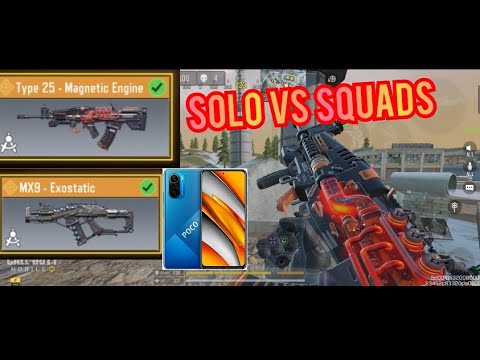 NEW Type 25 Magnetic Engine !! Mx9 Exostatic!!! Solo VS SQUADS!! CodM Battle Royale Poco F3!! HQ ...
