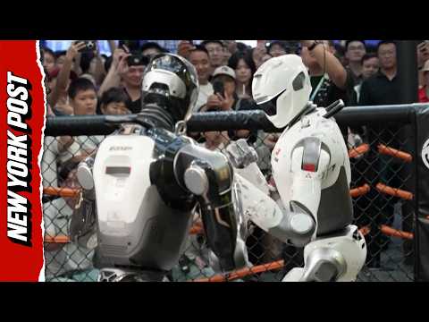 Humanoid Robots Battle in Intense 1-on-1 Fight in China